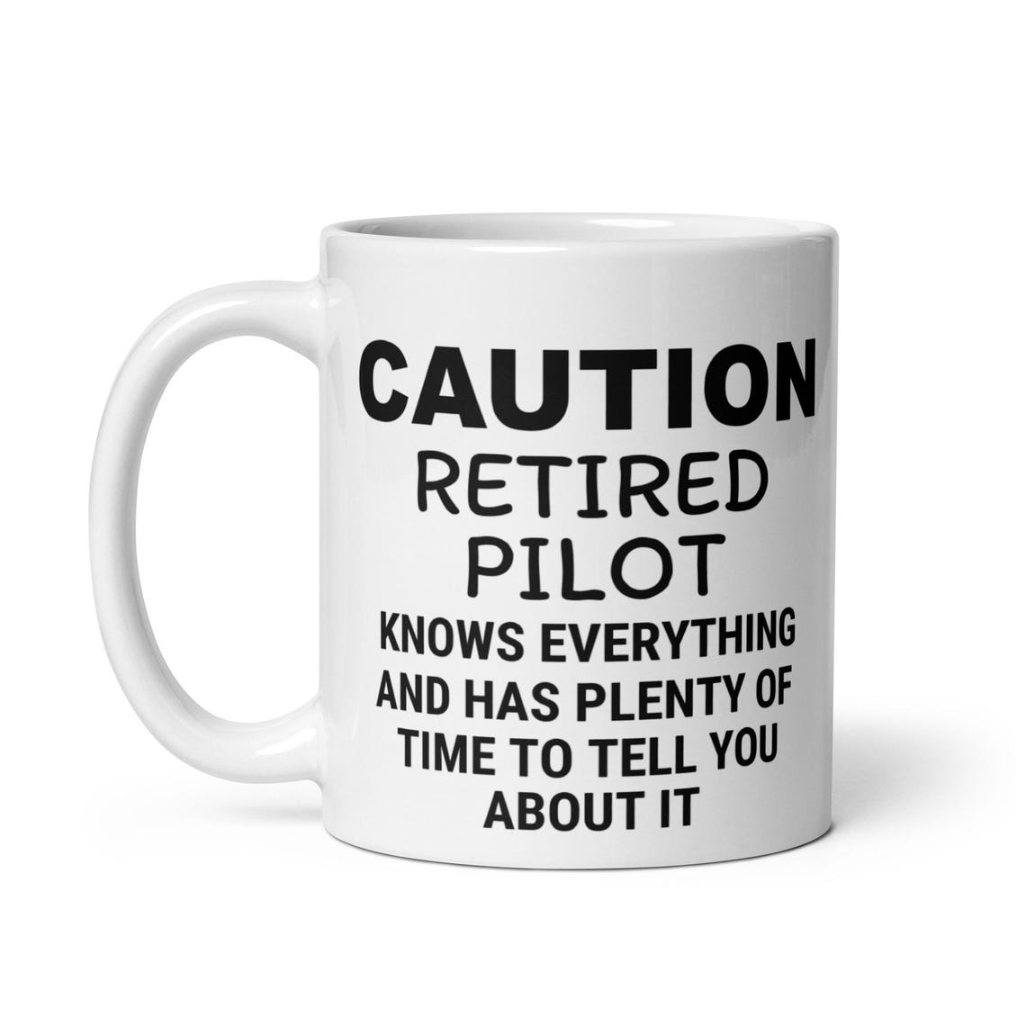 Caution Retired Pilot Coffee Mug, Funny Pilot Retirement Gift, Gift for ...