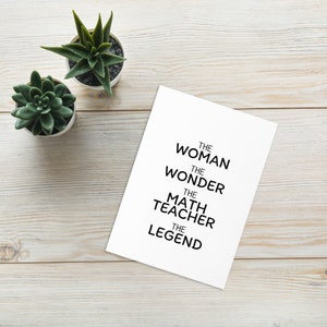 Math Teacher Greeting Card for Women, the Woman the Legend, Math ...