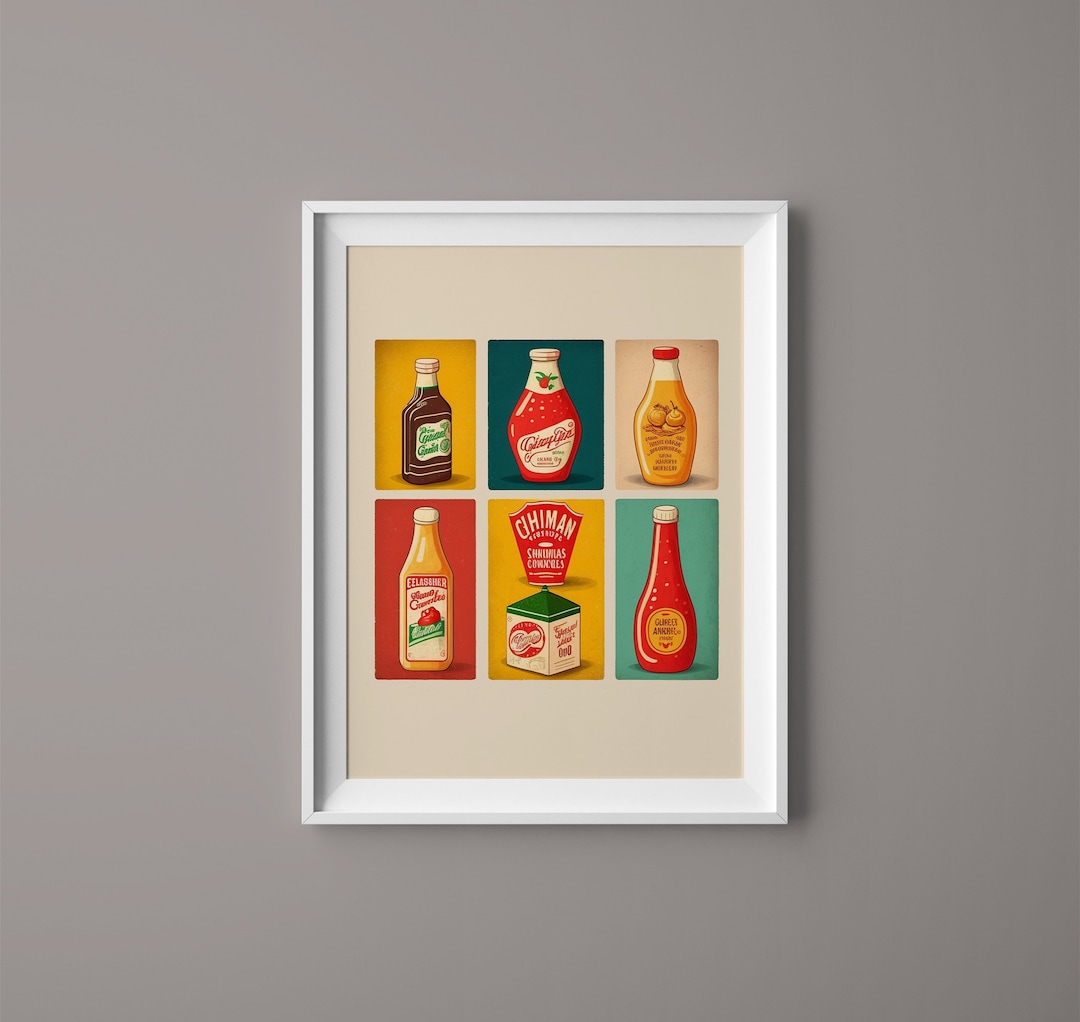 Hot Sauce Print, Condiment Wall Art, Hot Sauce Wall Art, Premium Art ...
