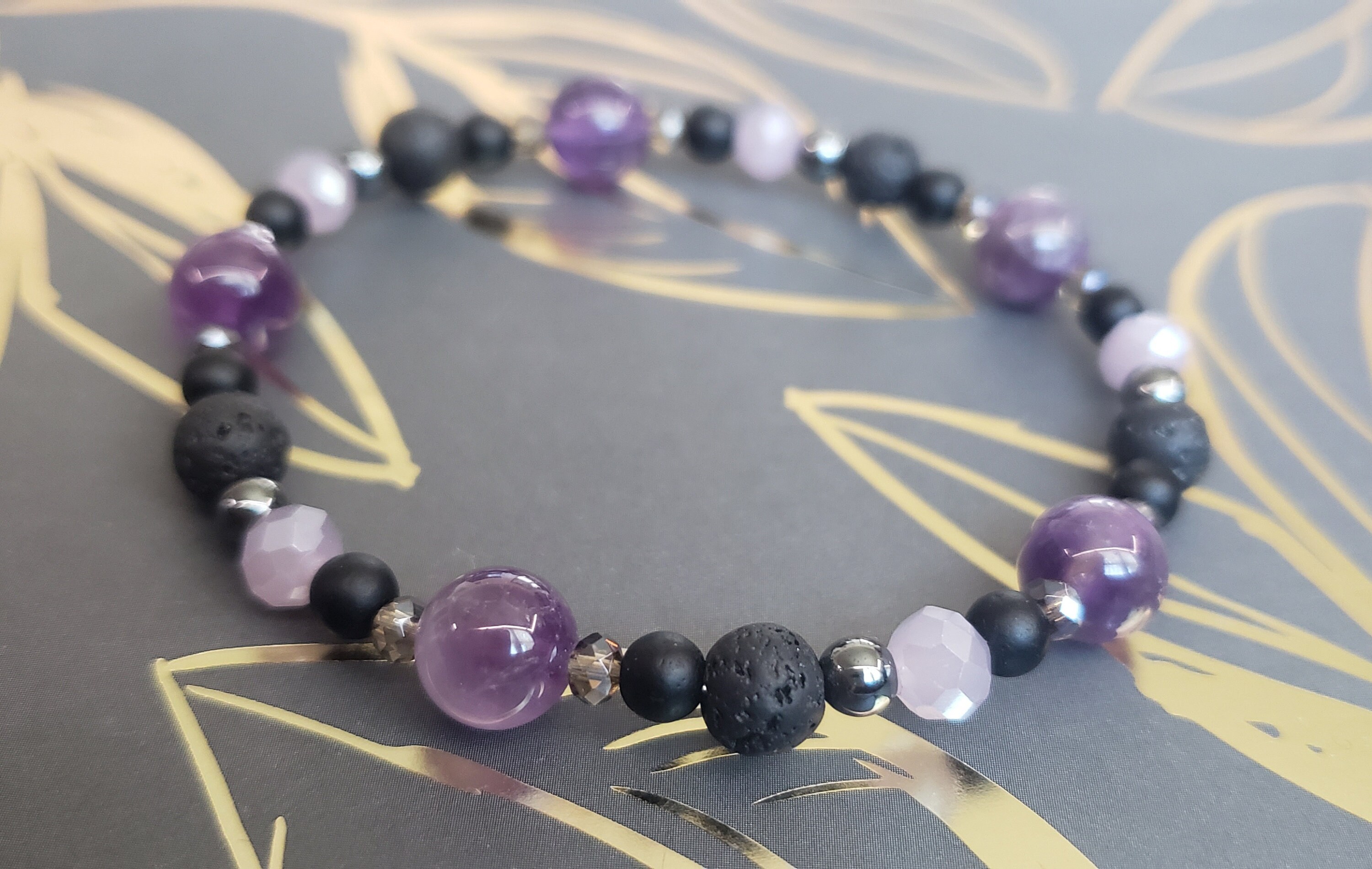 Amethyst With Lava Stone - Etsy