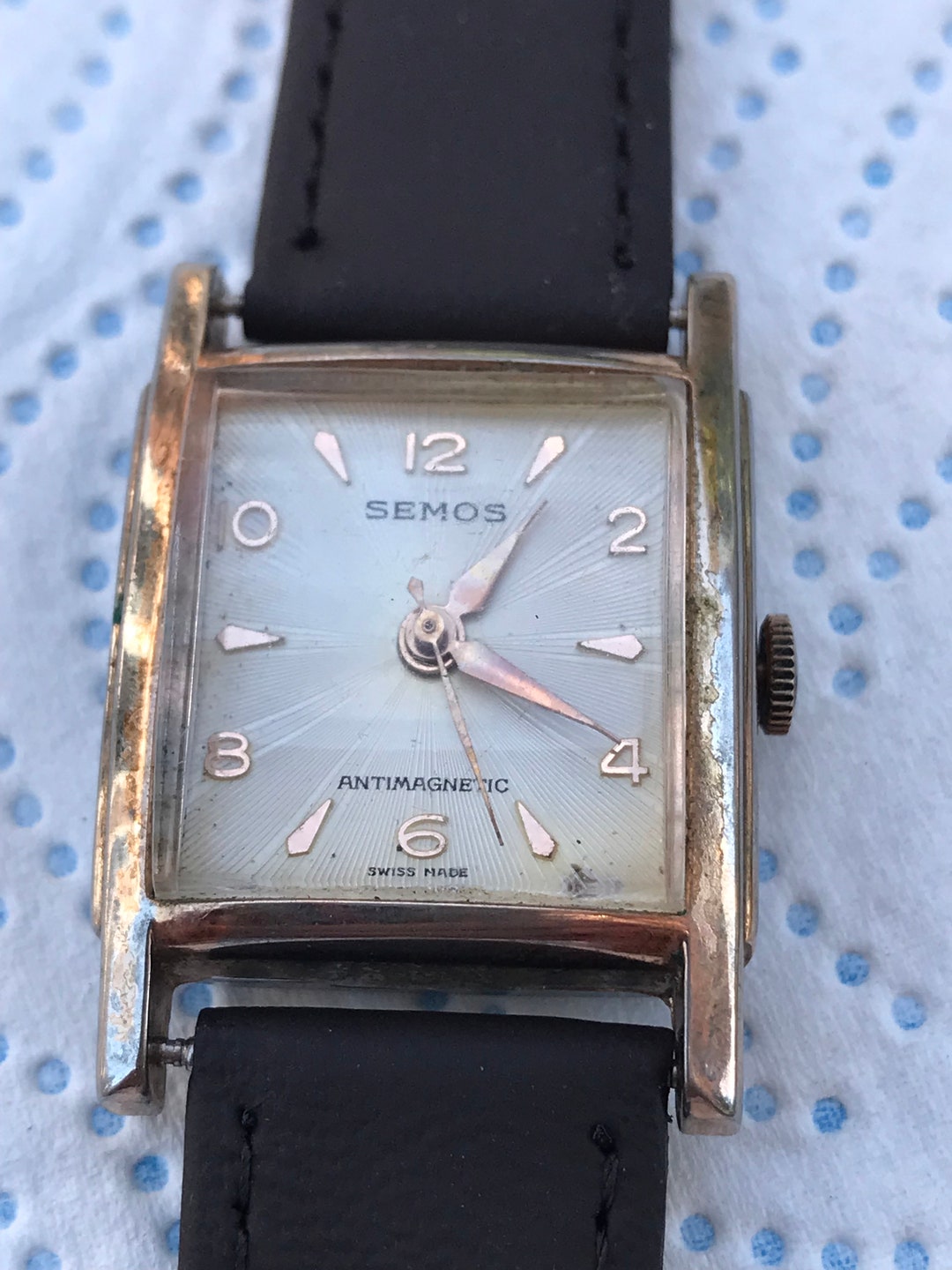 Gents Vintage Deco Style SEMOS Hand Wind Wrist Watch - Etsy