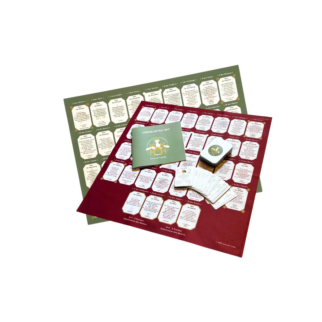 Lenormand Large Learning Card Set With 2 House Tables + Learning Cards ...
