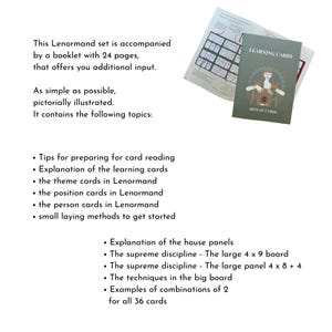 Lenormand Set Card Deck and House Chart and Booklet 4 X 9 With Meanings ...