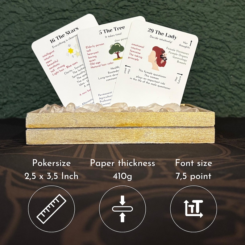 Lenormand Learning Card Deck With Meanings Easy to Learn Card Reading ...