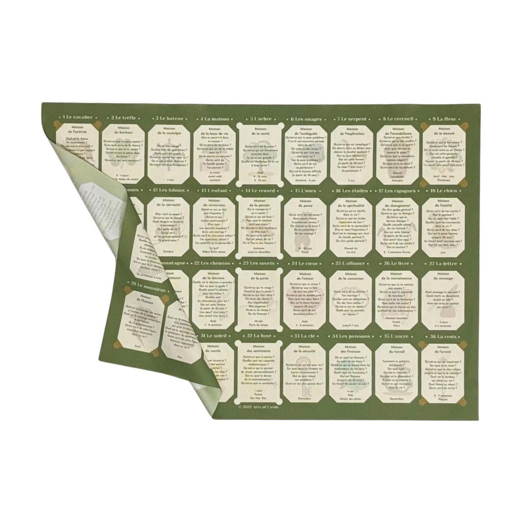 Lenormand Reading Mat 9x4 Big Board Template Oracle Cloth Grand Tableau ...