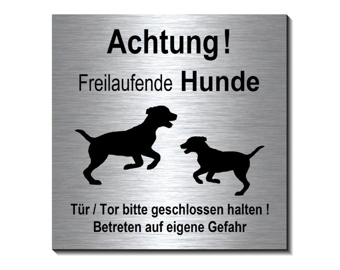 Hundeschild Warnschild Achtung! Betreten auf eigene Gefahr ! Schild ...