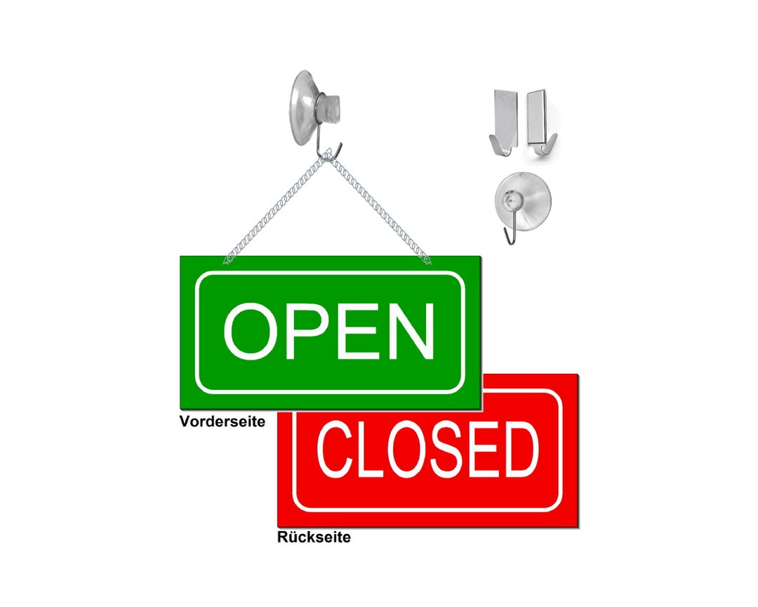 OPEN-CLOSED reversible Sign-printed on Both Sides-aluminum Dibond-200 X ...