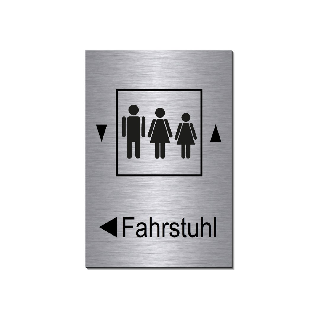 Elevator Arrow Left-150 X 100 X 3 Mm-stainless Steel Look-aluminum ...