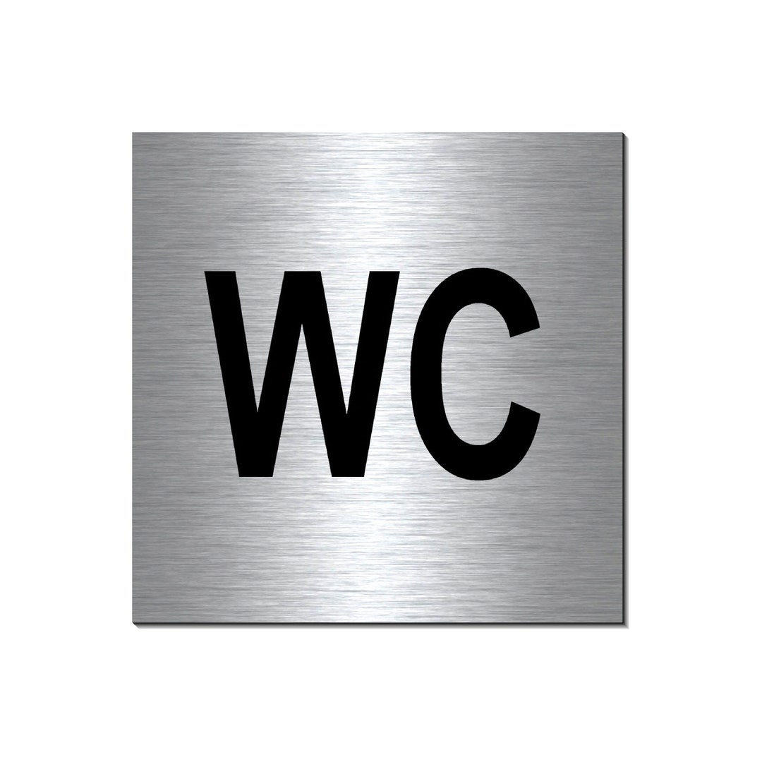 Wc-toilet--100 X 100 X 3 Mm-stainless Steel Look-aluminum Dibond Sign ...