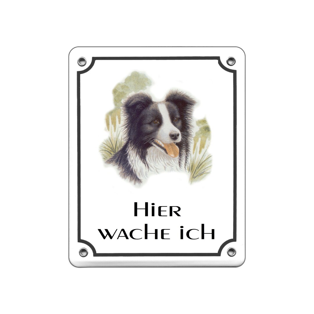 Border Collie-genuine Enamel Dog Sign-120 X 100mm-enamel Warning Sign ...