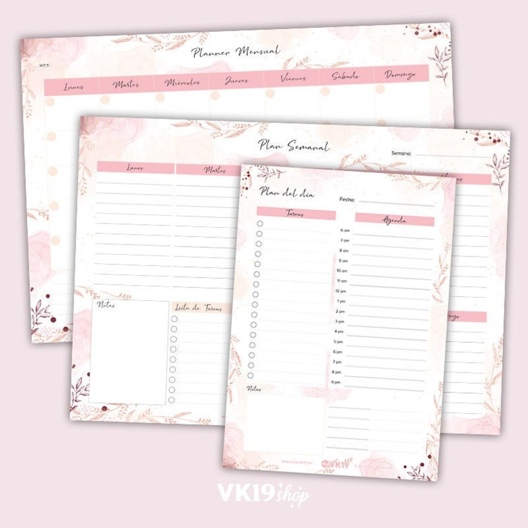Sweet Spring Weekly Planner in Pink A4 - Etsy