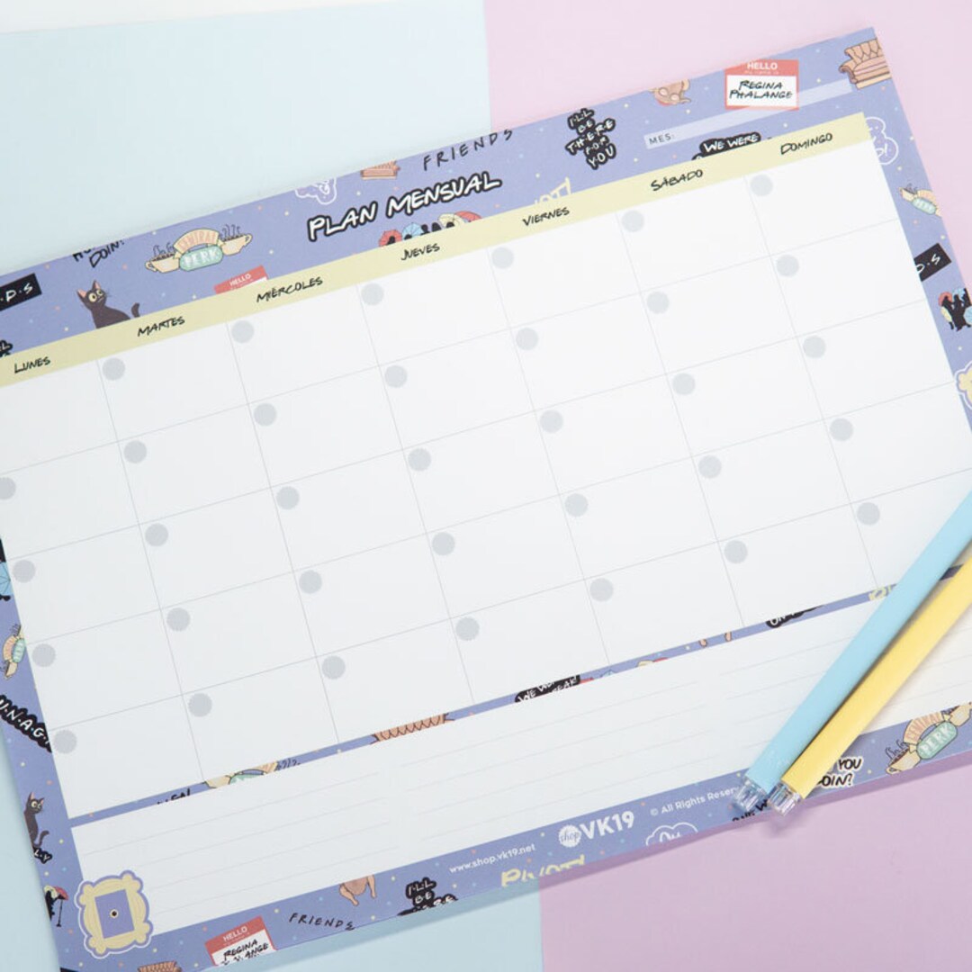Friends Monthly Planner in A4 Purple / Monthly Planner - Etsy