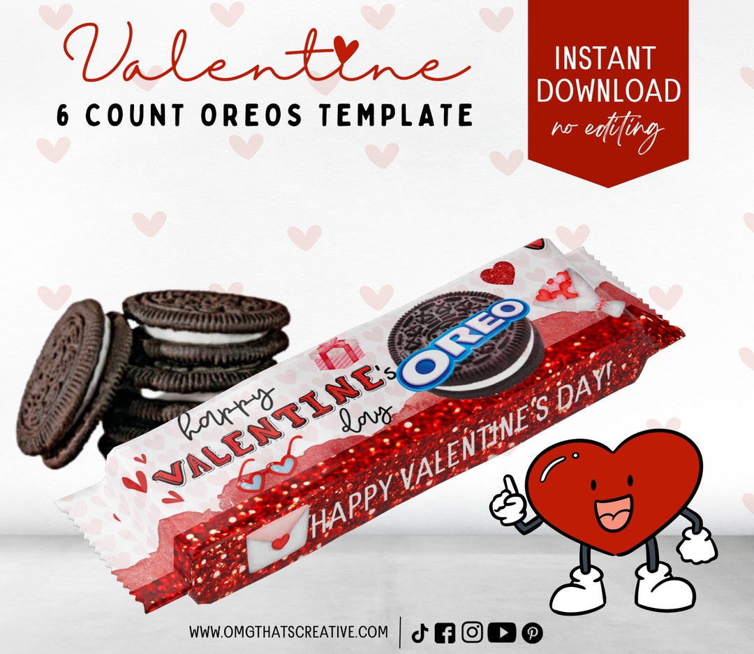 Valentine Oreo Template-valentine's Day Treats favors for Valentine's ...