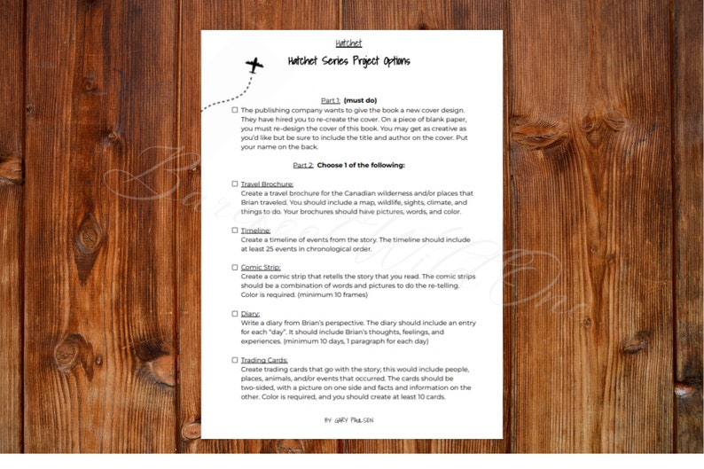 Hatchet Unit Study - Etsy