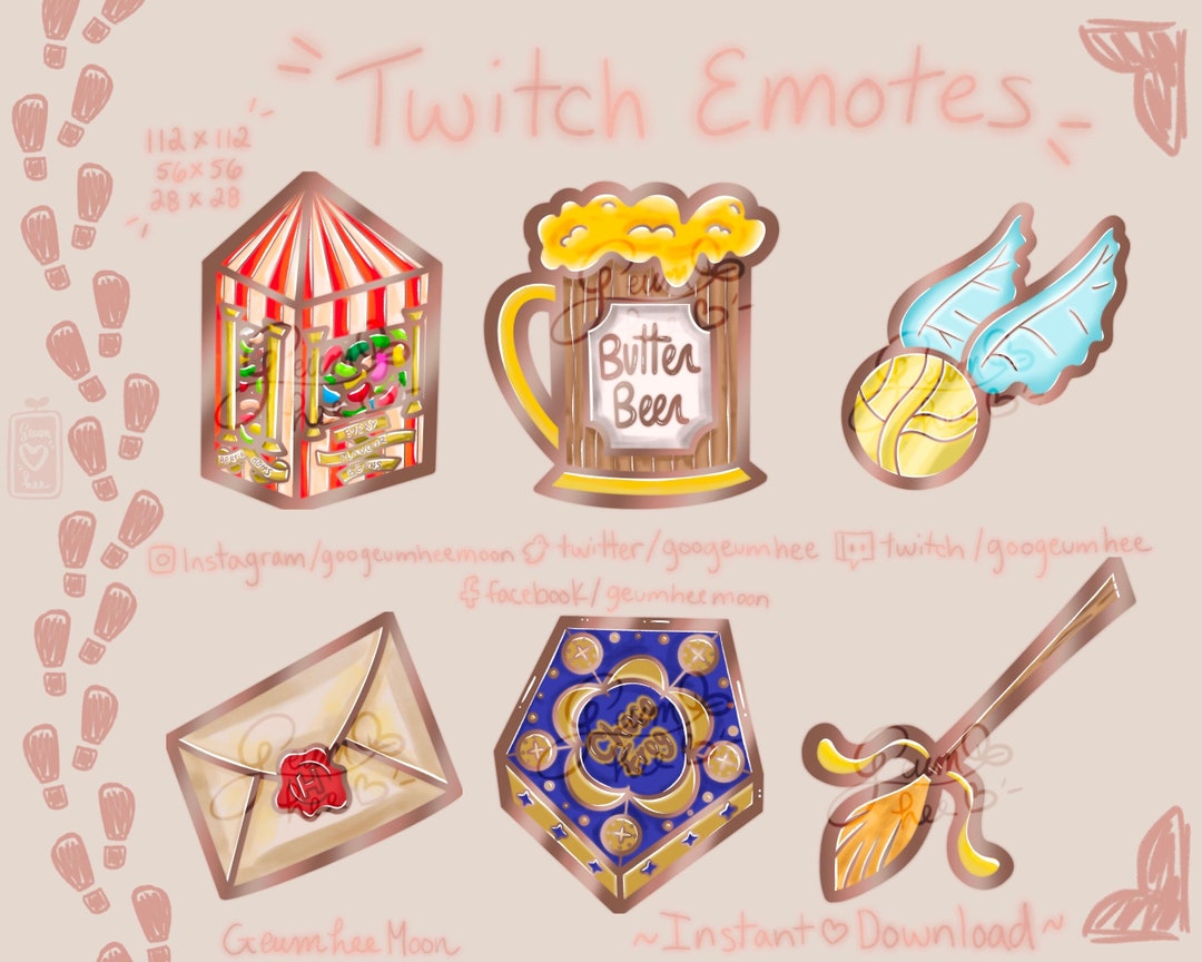 EMOTES PACK ~ HOGWARTS / Harrypotter, Nimbus2000, Butterbeer ...
