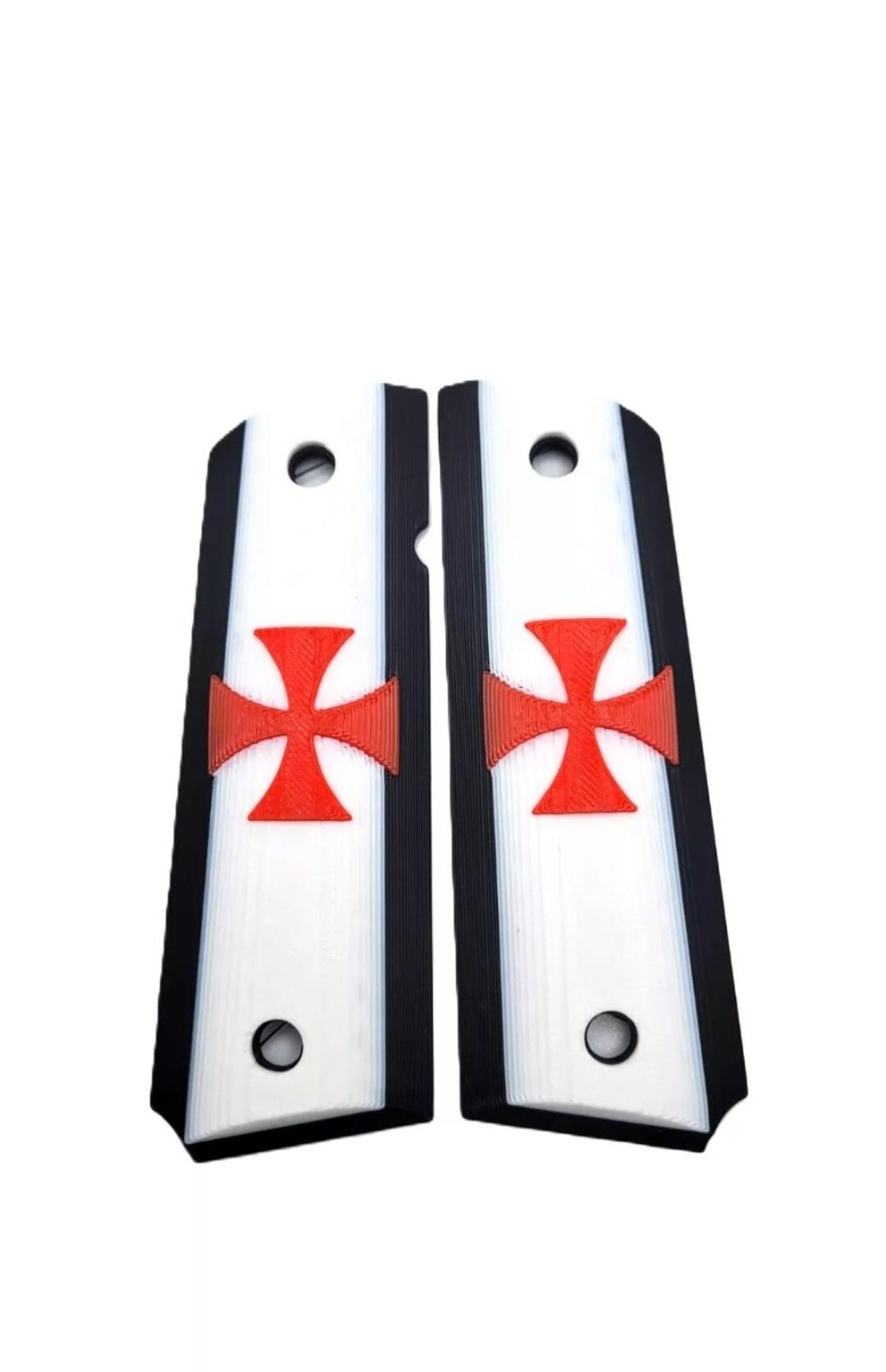 1911 Full Size, Custom Templar Design Plastic. Black and Red Color ...