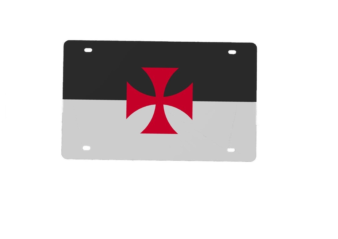Custom "knights of Templar Flag" License Plate Tag, 6" X 9" - Durable ...