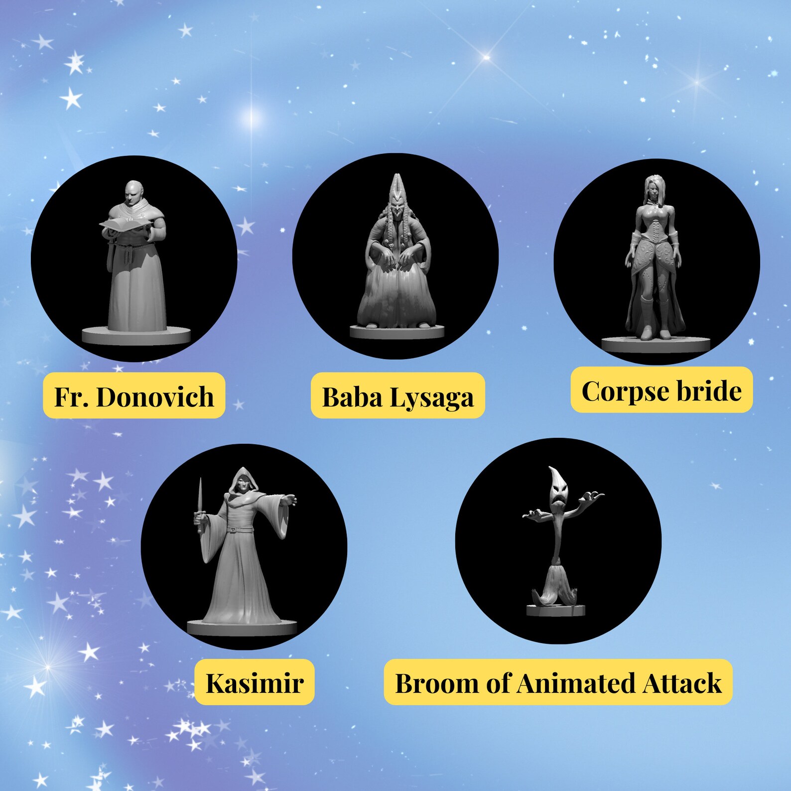 D&D Dnd 3D 8K Prints. Curse of Strahd 25 Miniature Set - Etsy