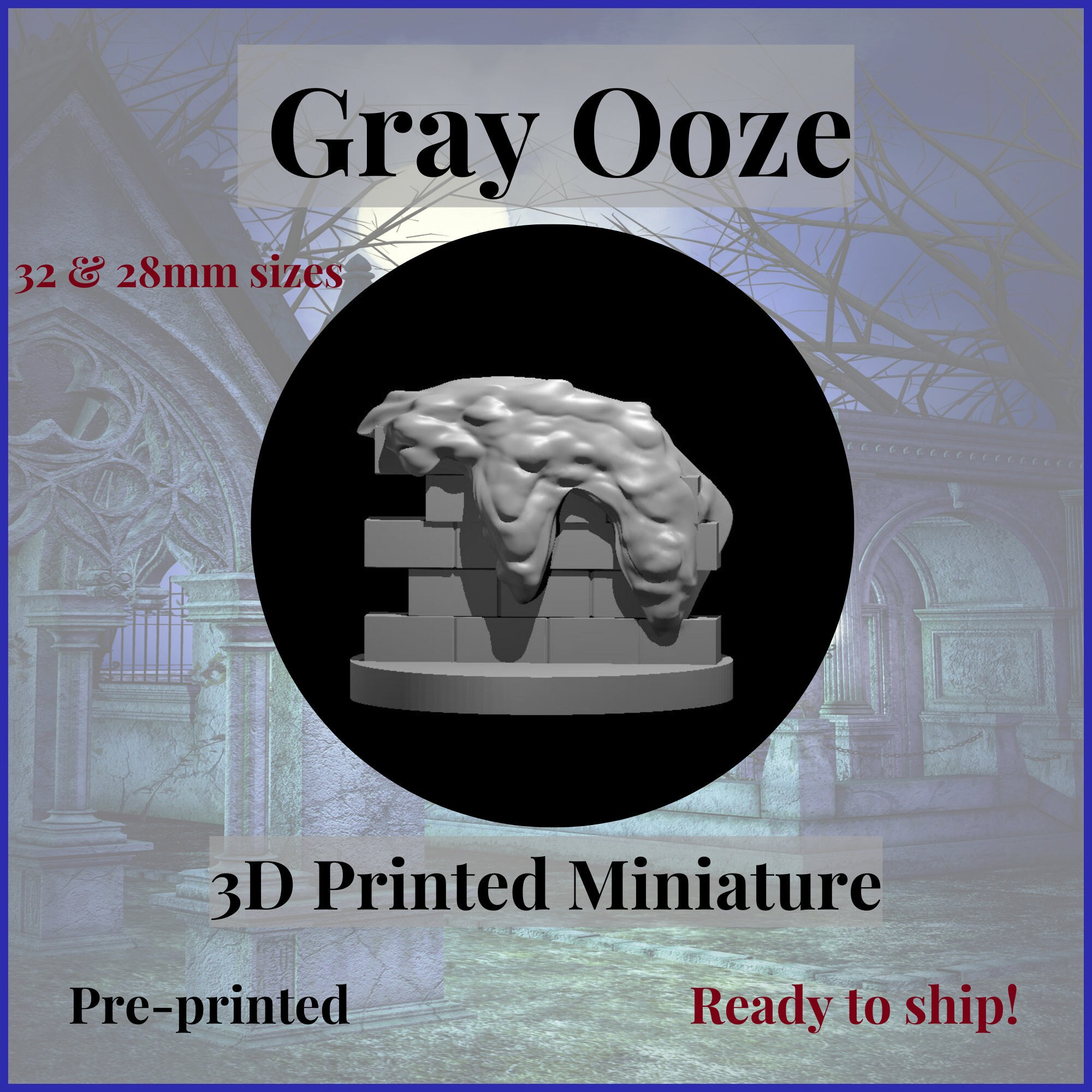 D&D Dnd Gray Ooze 8k 3D Printed Miniature - Etsy