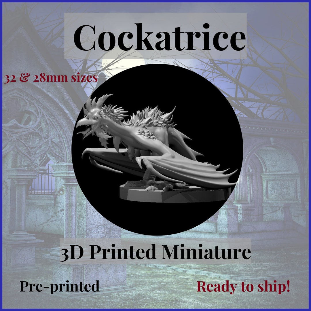 D&D Dnd Cockatrice 3D 8k Printed Miniature - Etsy