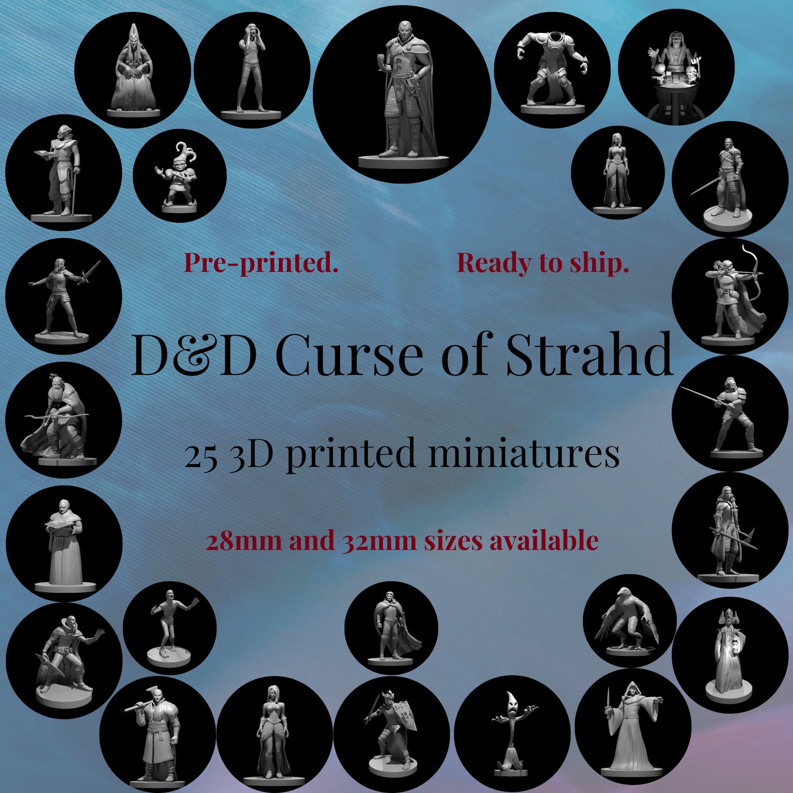 D&D Dnd 3D 8K Prints. Curse of Strahd 25 Miniature Set - Etsy