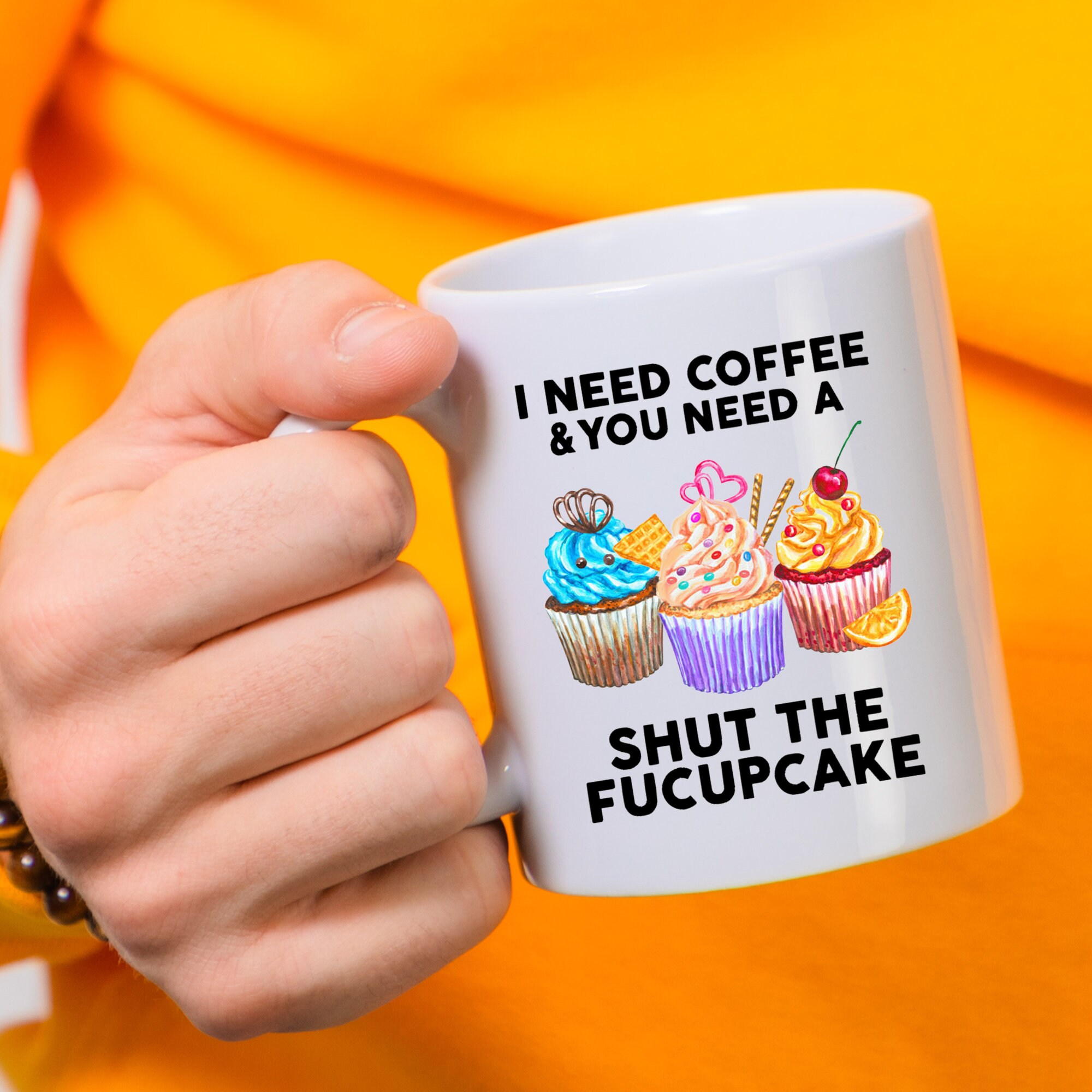 Rude Cupcake Mug Shut The Fucupcake Mug Sublimation Mug Coffee Mug