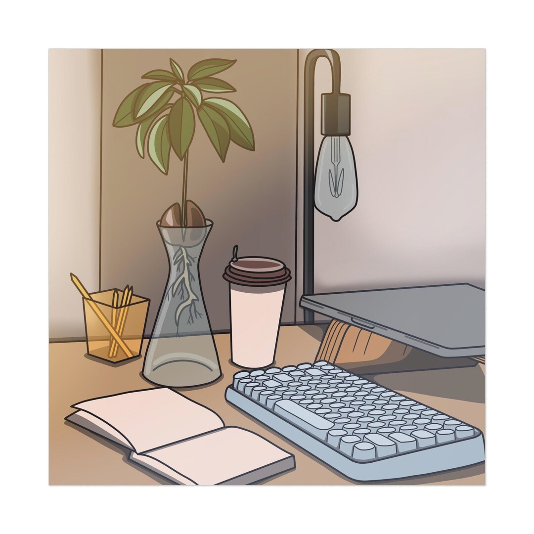 Aesthetic Office Desk Art Print Uncoated Posters - Etsy