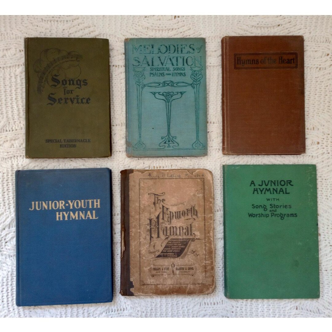 Antique Book Lot: Hymnals Gospel Music Christian Hymns Vintage Church ...