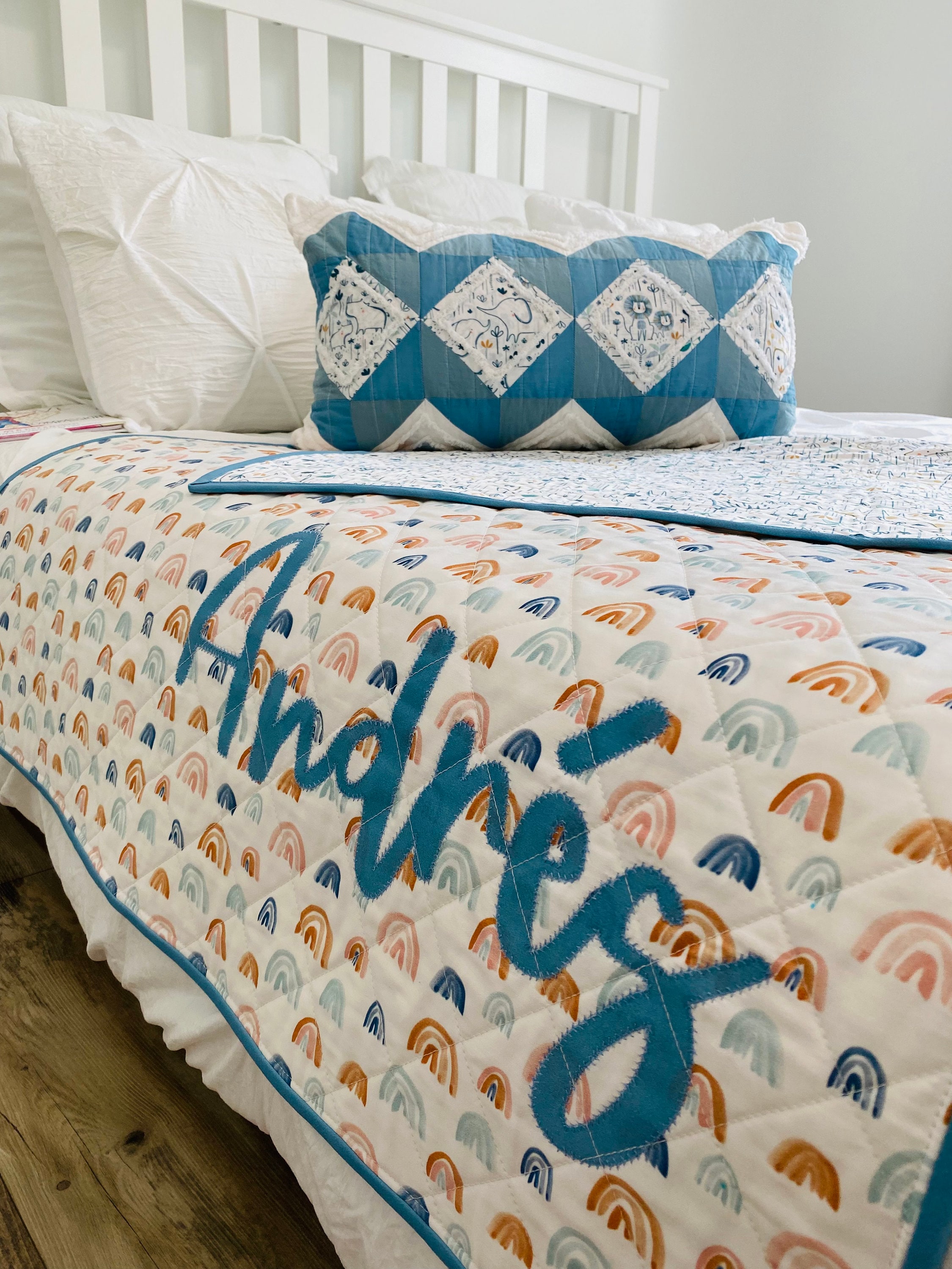 Personalized Name Quilt Twins Quilt Modern Nursery Quilt - Etsy