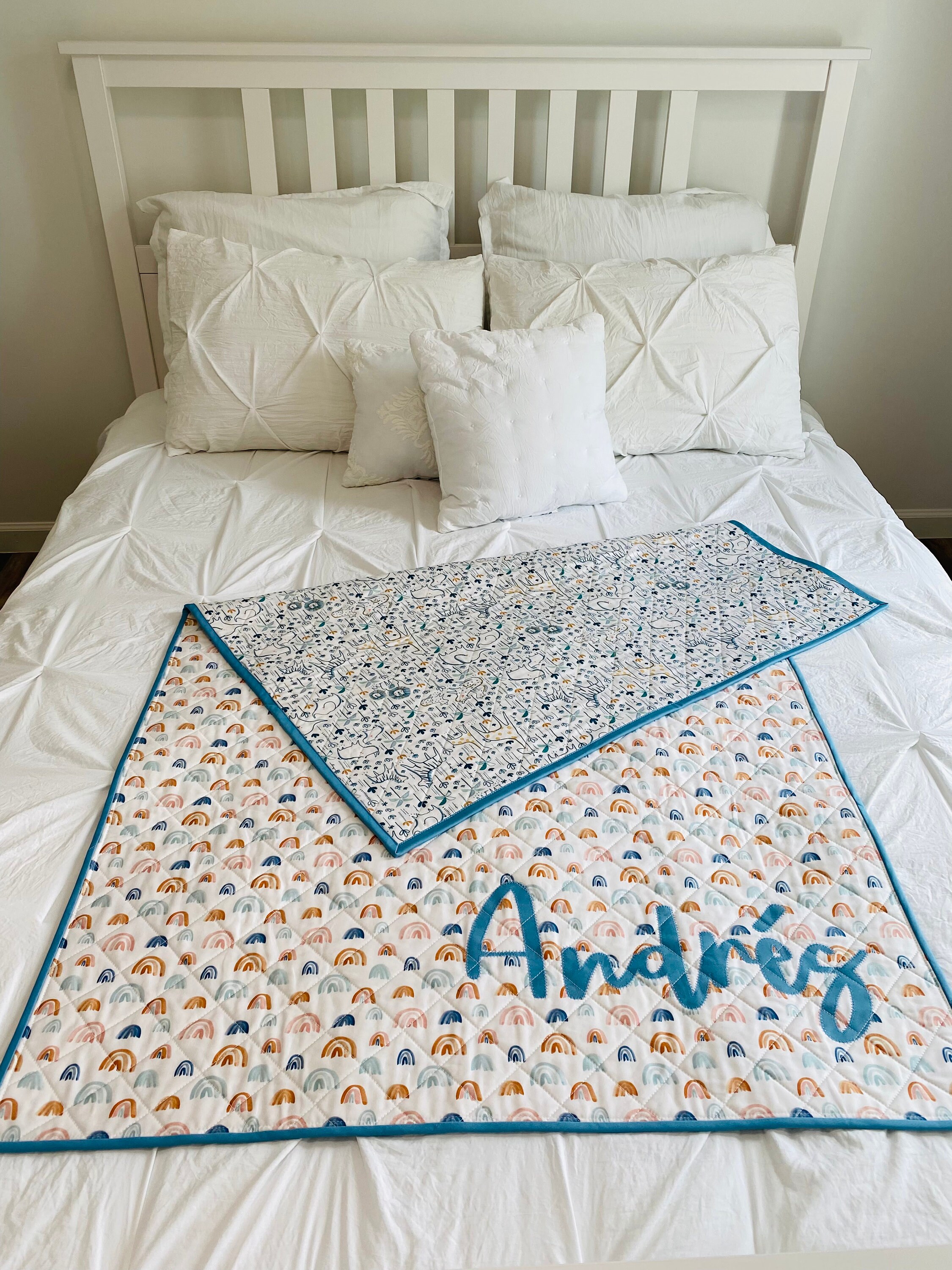 Personalized Name Quilt Twins Quilt Modern Nursery Quilt - Etsy