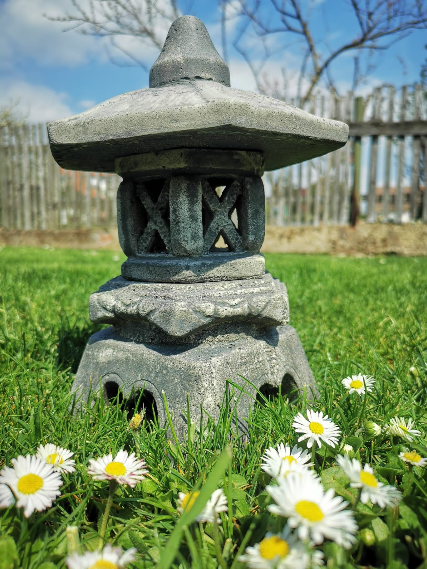 Japanese Stone Lantern Yukimi Small in Anthracite Garden Pond Terrace ...