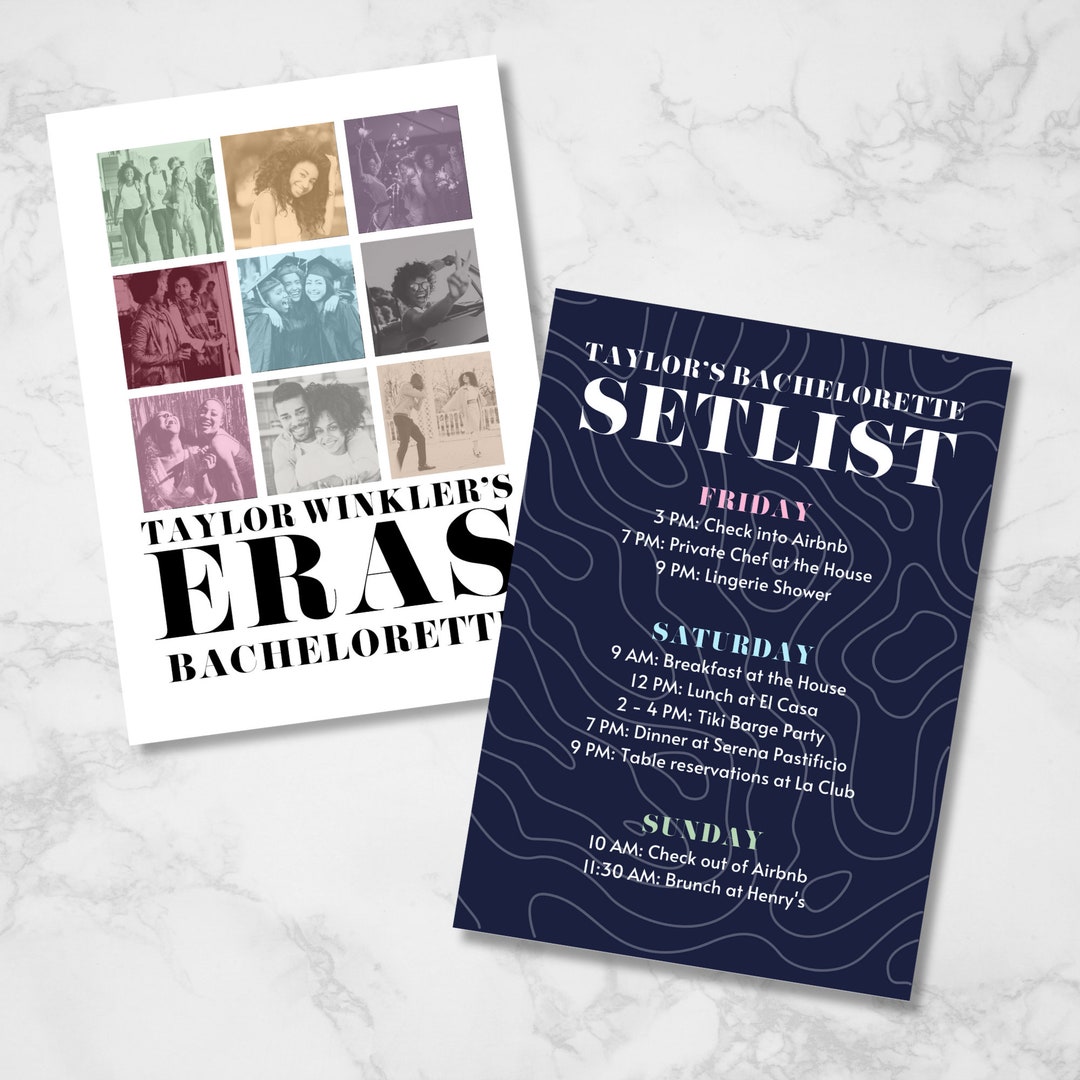 Taylor Swift's ERA Invite | Bachelorette & Birthdays - Etsy