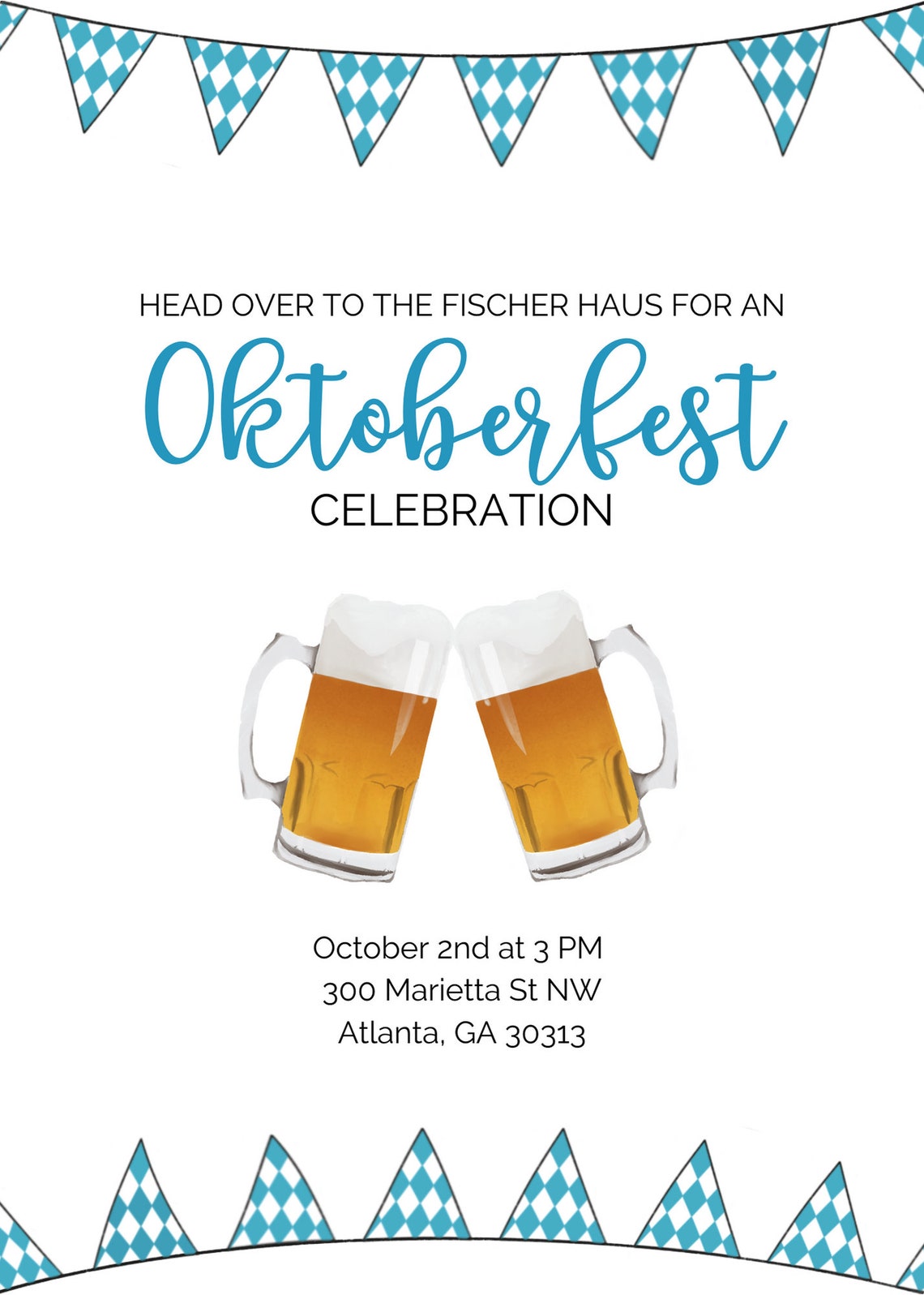 Oktoberfest Party Invitation Editable Printable Etsy