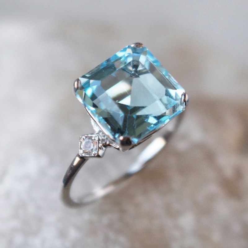 Light Blue Topaz Ring - Etsy
