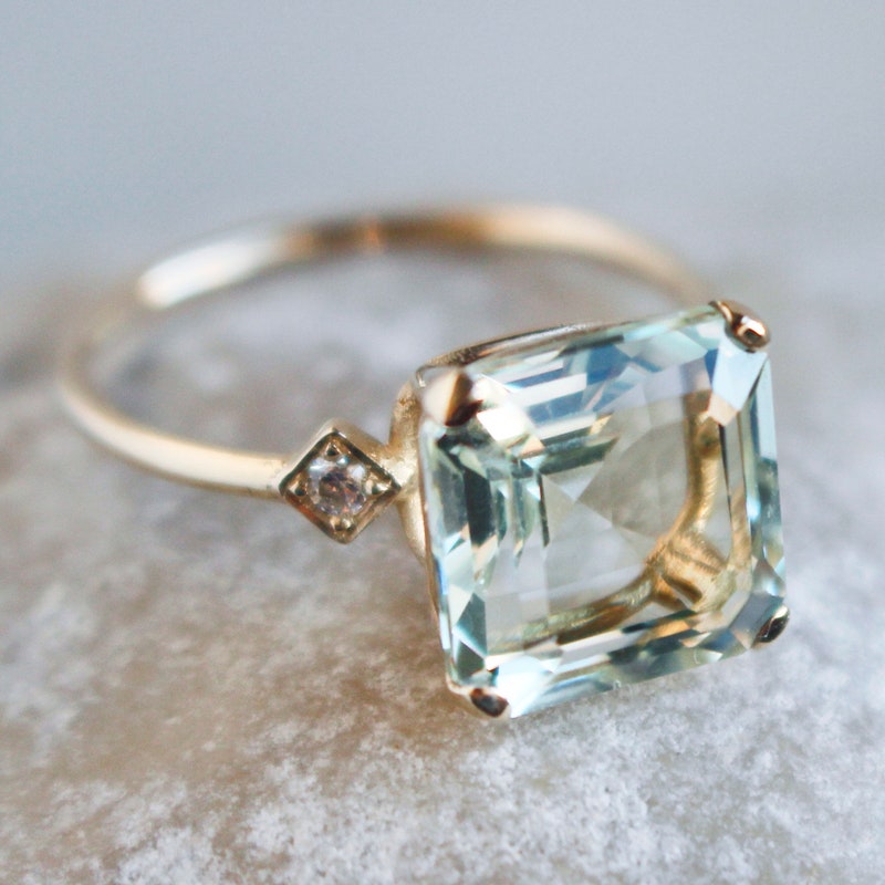 Green Gemstone Ring - Etsy