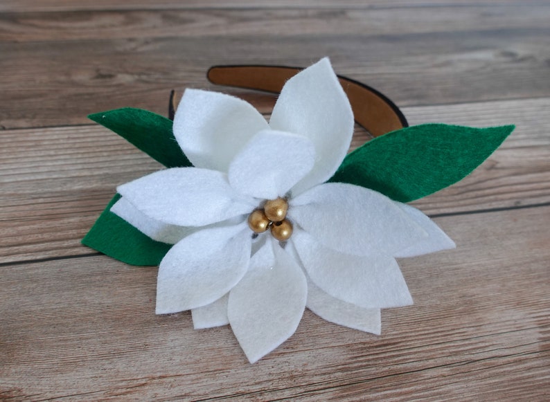 Felt Poinsettia Headband, Holiday Headband, Christmas Accessories - Etsy