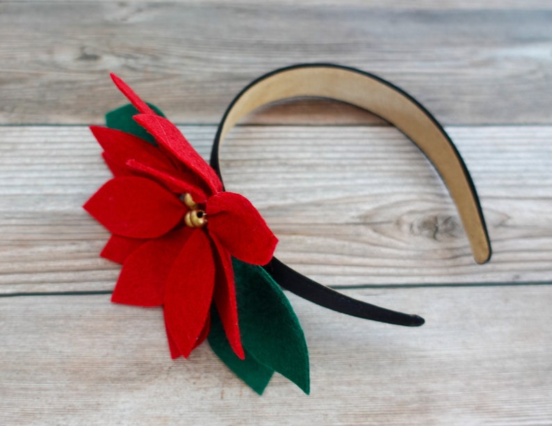 Felt Poinsettia Headband, Holiday Headband, Christmas Accessories - Etsy