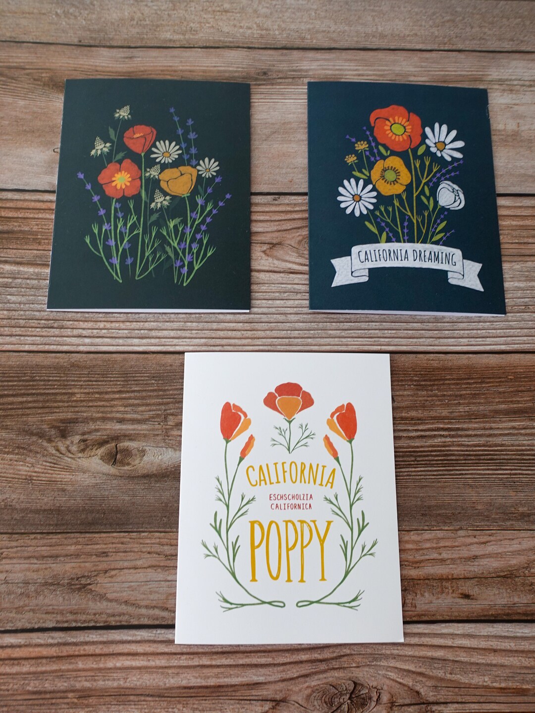 Rose Balayan X Scarlet Marigold Note Cards, California Poppy Cards - Etsy