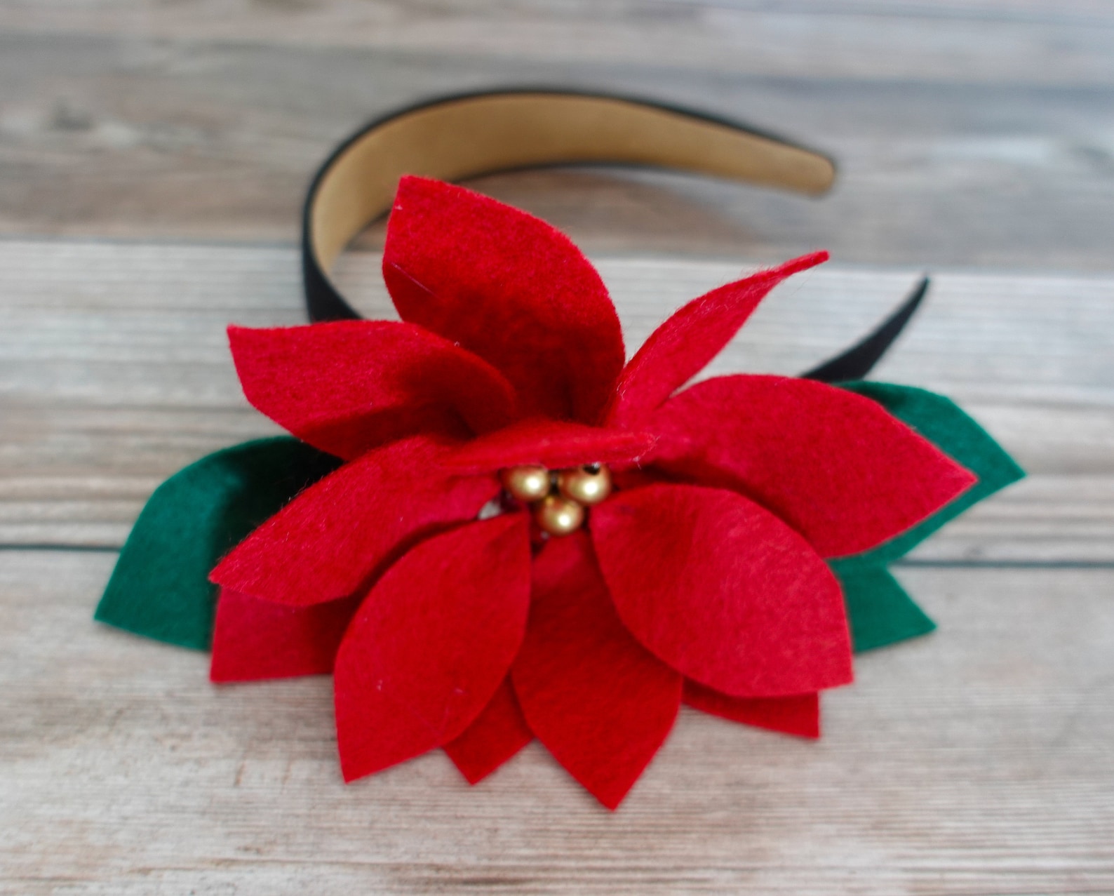 Felt Poinsettia Headband, Holiday Headband, Christmas Accessories - Etsy