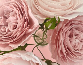 Pink Paper Rose - Etsy