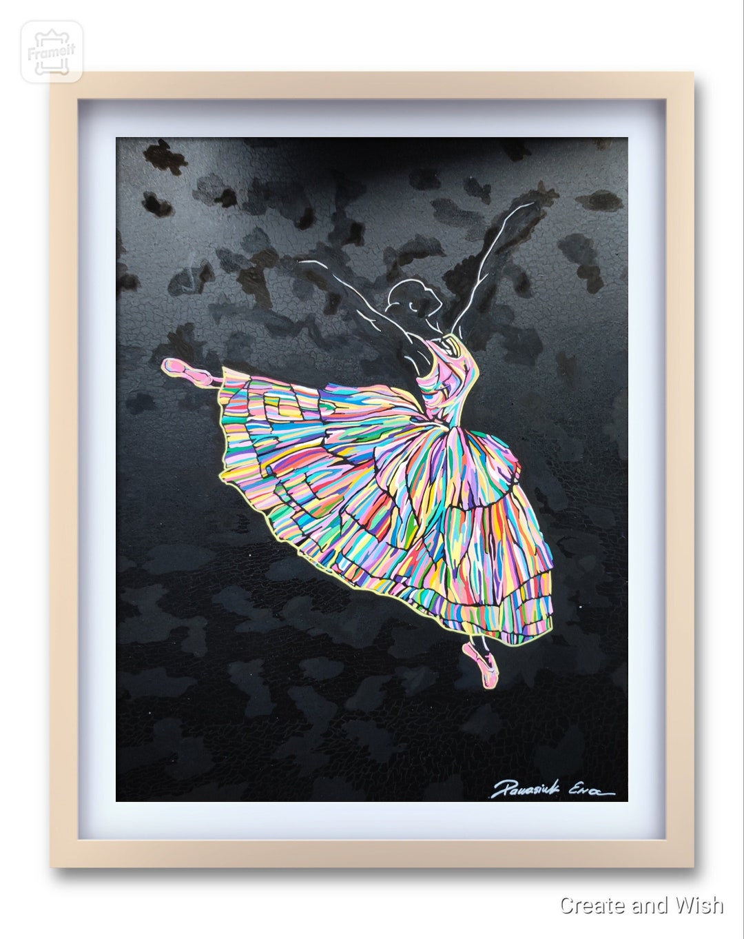 Elegance in Motion: Ballerina in a Colorful Dress - Etsy