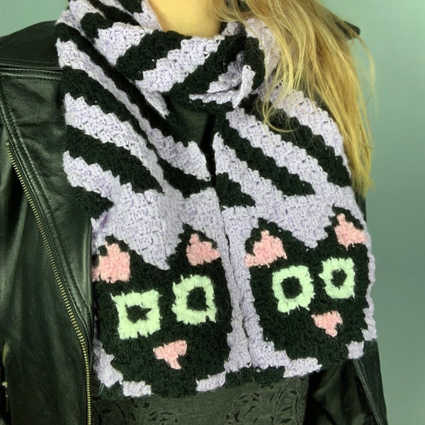 Cat Scarf Crochet Pattern - Etsy