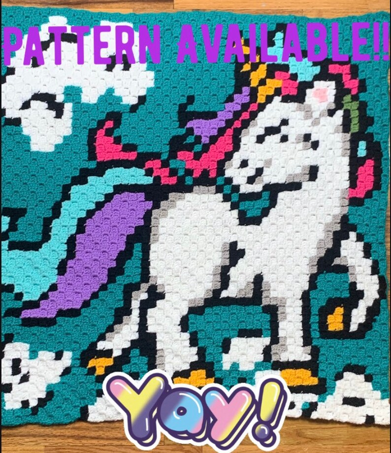 Unicorn Blanket C2C Crochet Pattern C2C Graphgan Pattern / C2C Graphs ...