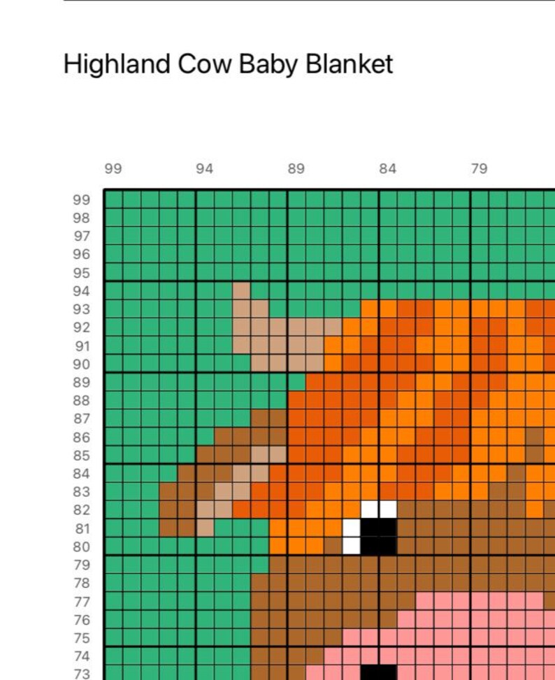 Highland Cow C2c Baby Blanket Crochet Pattern C2C Graphgan Pattern ...