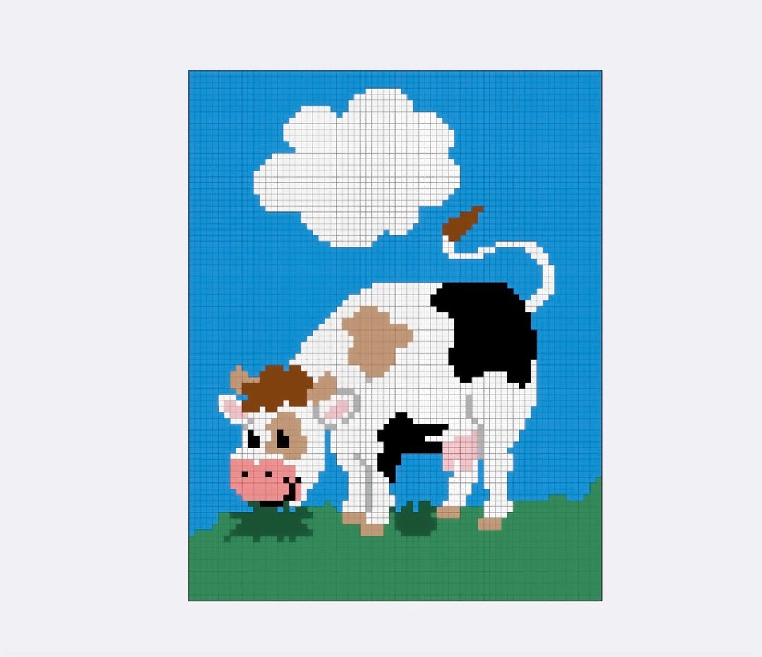 Cow C2c Crochet Pattern Toddler or Crib Size C2C Graphgan Pattern / C2C ...