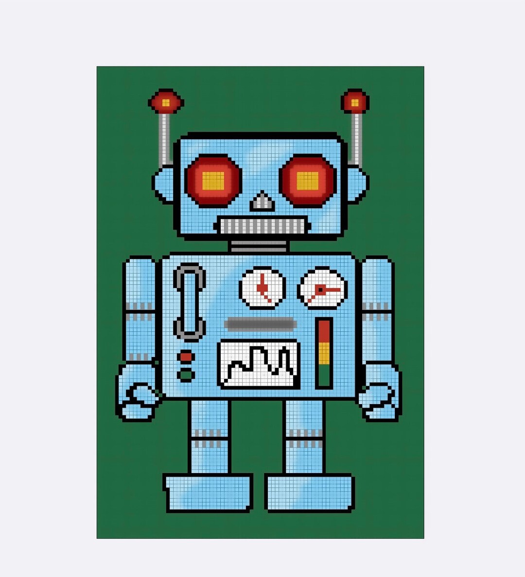 Retro Robot C2C Crochet Pattern - Etsy