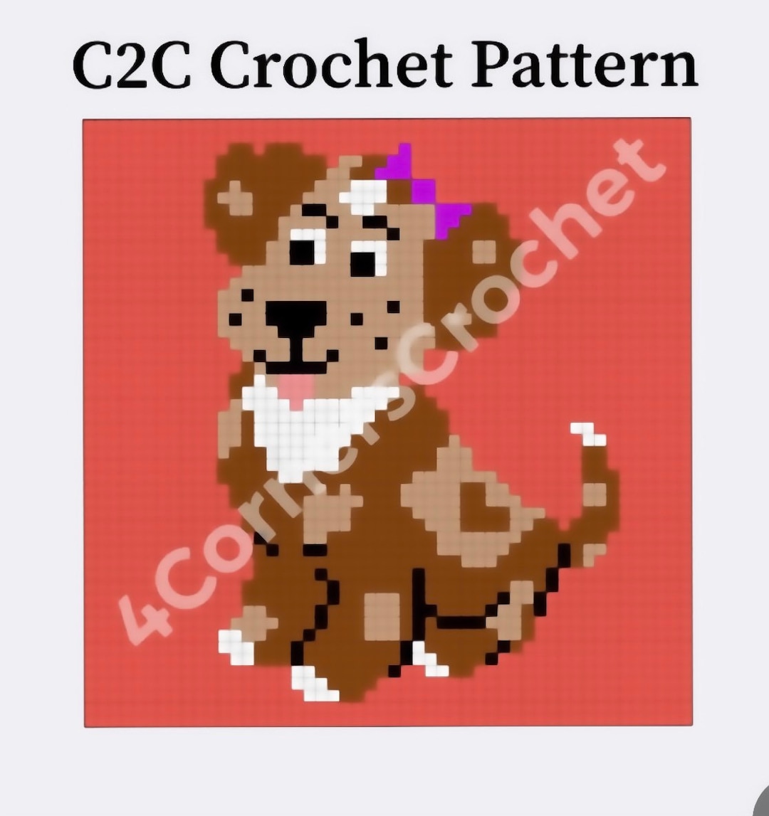 Puppy Dog C2C Crochet Pattern C2C Graphgan Pattern / C2C Graphs / C2C ...