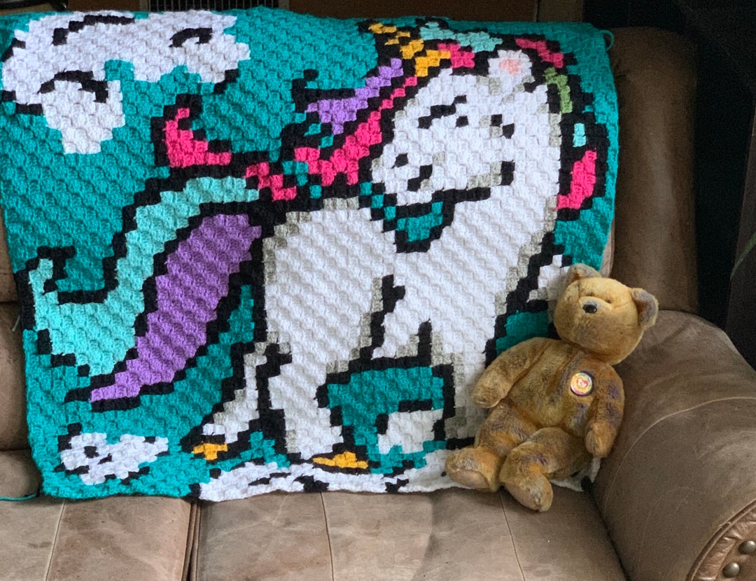 Unicorn Blanket C2C Crochet Pattern C2C Graphgan Pattern / C2C Graphs ...