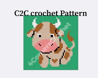 Highland Cow C2C Crochet Pattern C2C Graphgan Pattern / C2C Graphs ...