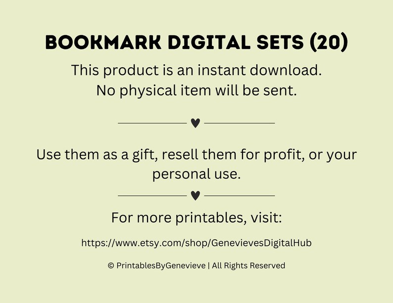 20 Digital Printable Bookmarks | for Kids, Moms, Dads, Grandparents ...